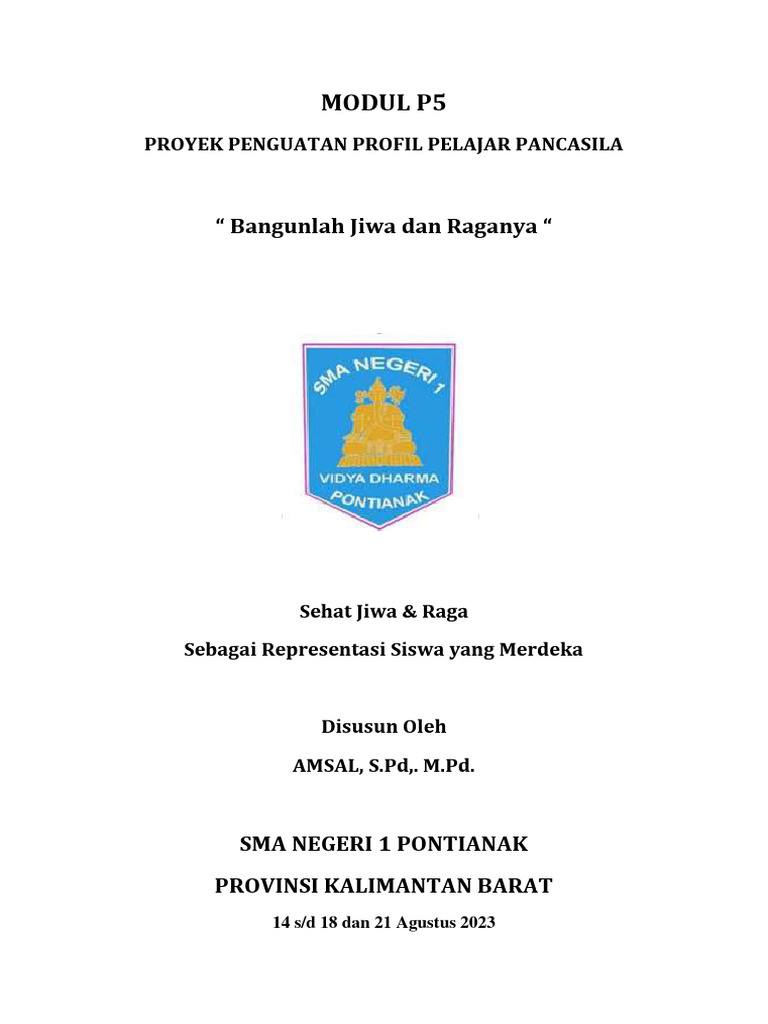 Modul Projek - Bangunlah Jiwa Dan Raganya - Fase E | PDF