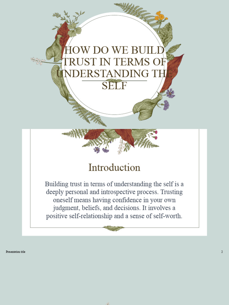 How Do We Build Trust in Terms of | PDF