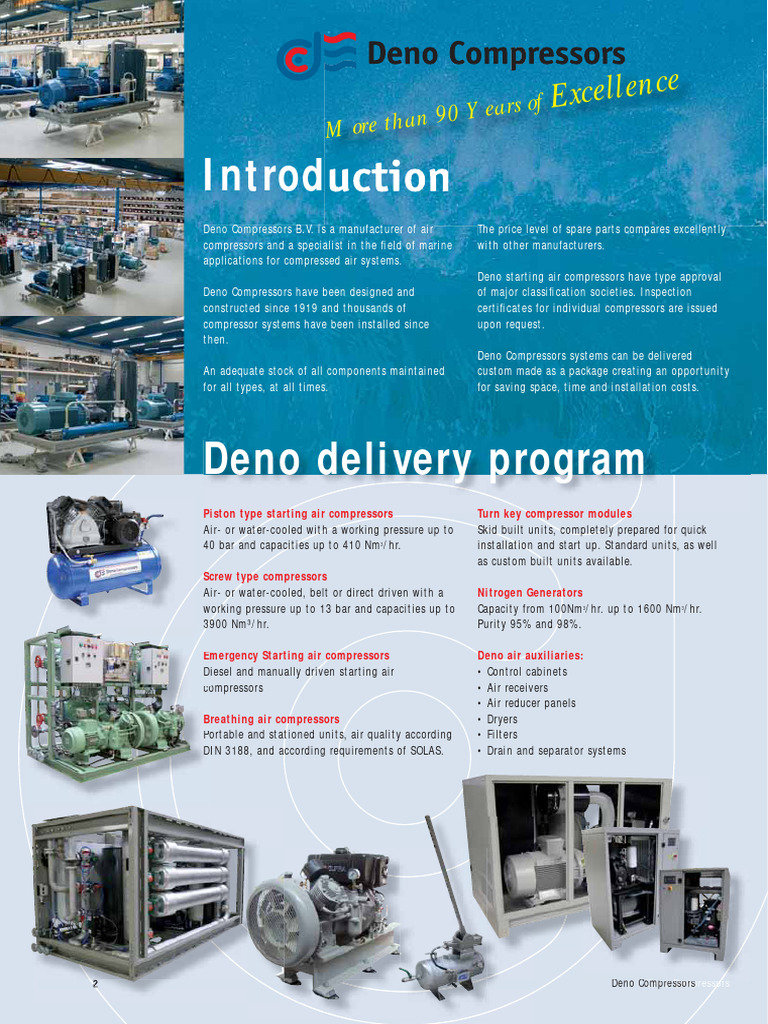 DENO Compressor Catalogue | PDF | Mechanical Engineering | Manufactured Goods