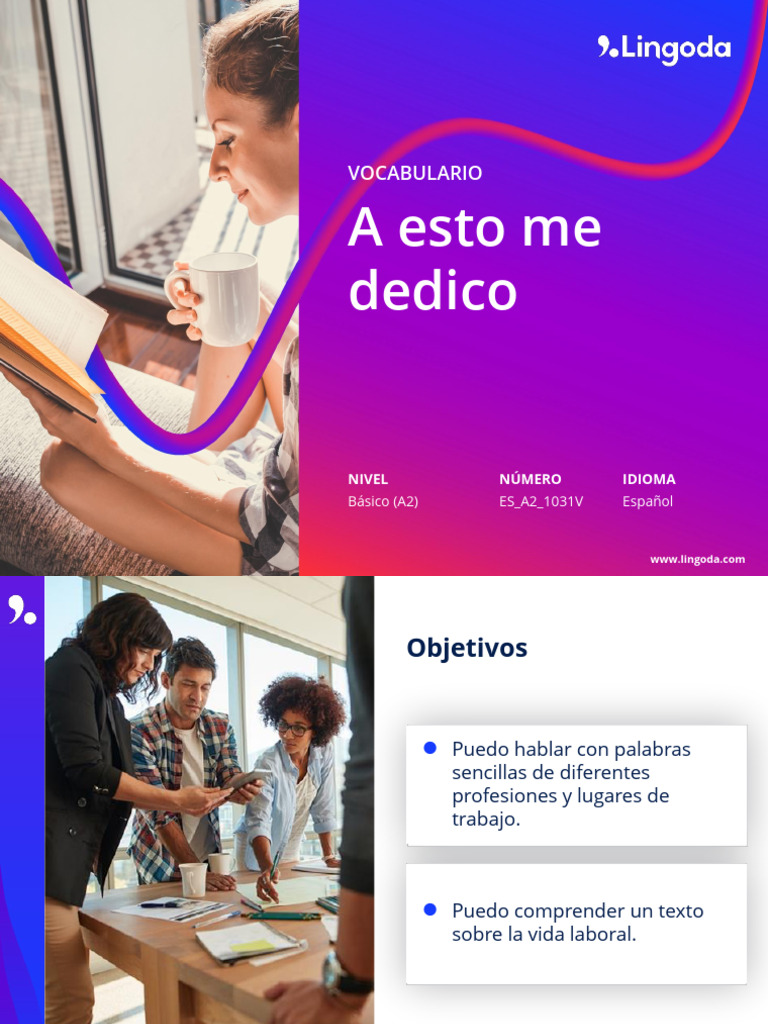 A2!1!009 Lingoda Spanish This Is What I Do | PDF