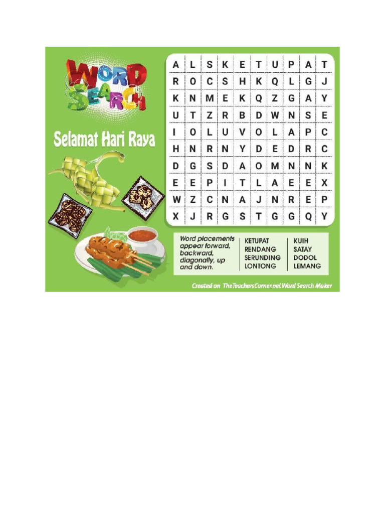 HARI RAYA CROSSWORD SEARCH | PDF