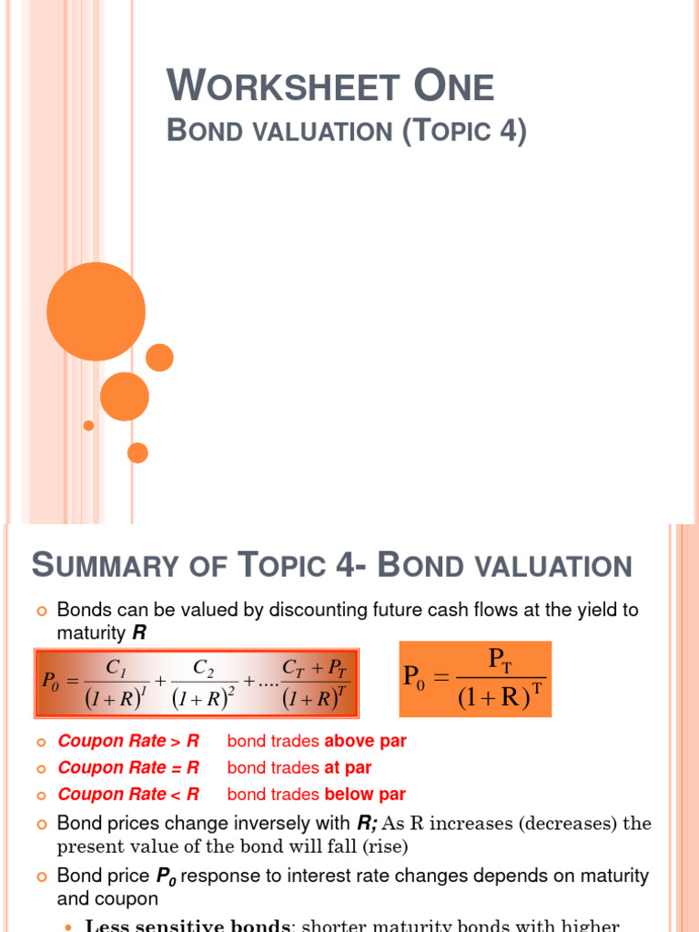 Worksheet 1 - Ans - Bond Valuation | PDF