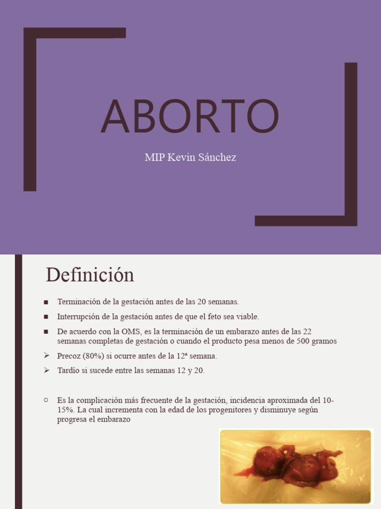 Tipos y causas del aborto en gestación | PDF