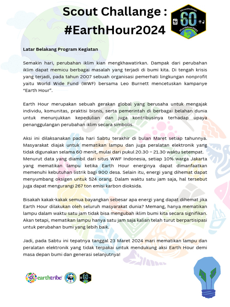 Earth Hour 2024 Challange (Revisi) | PDF