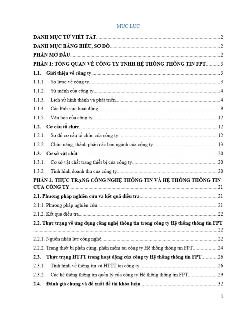 Xemtailieu Thuc Trang Cong Nghe Thong Tin Va He Thong Thong Tin Cua FPT | PDF