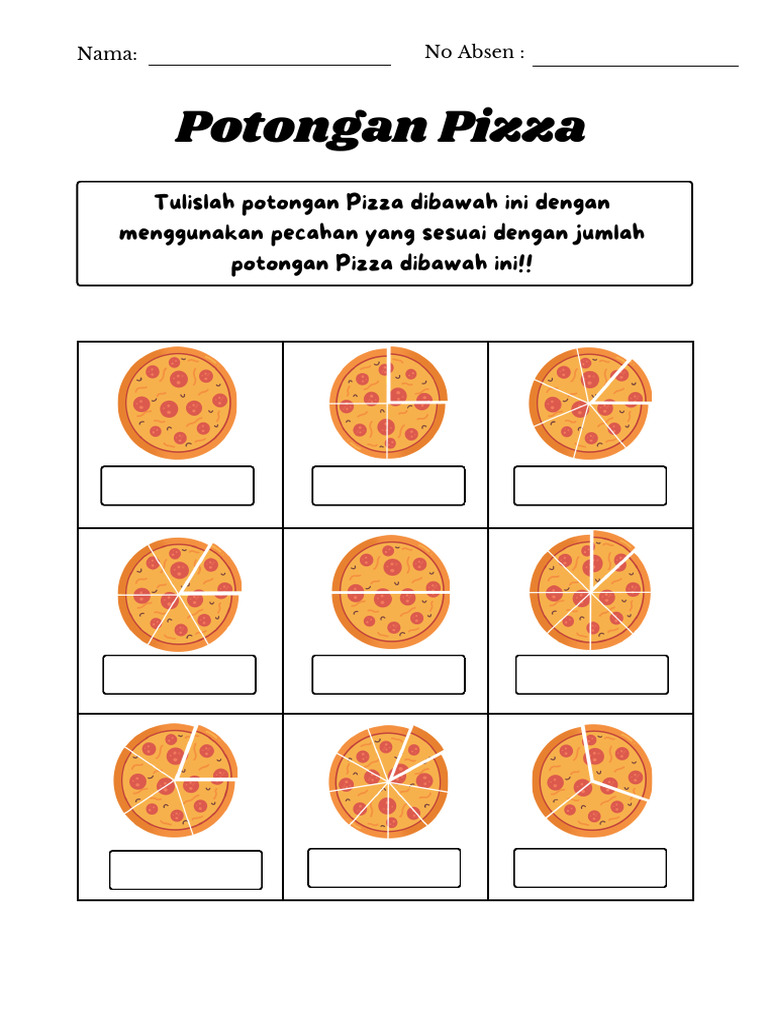 Gambar dan Pecahan Potongan Pizza | PDF