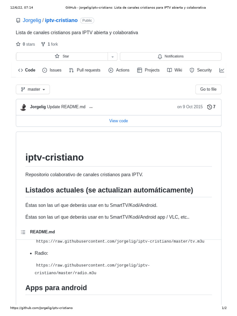 GitHub - Jorgelig - Iptv-Cristiano - Lista de Canales Cristianos para IPTV Abierta y ...