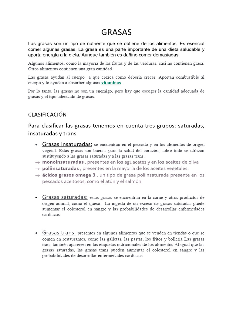 GRASAS | PDF