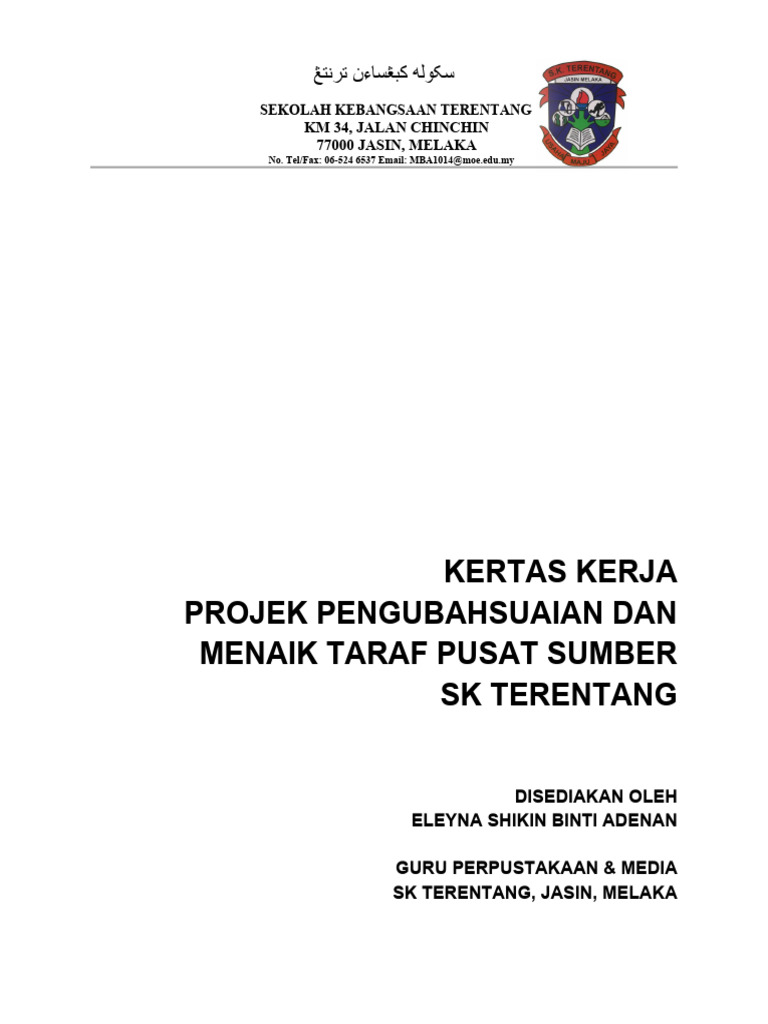(v.2.0) Kertas Kerja Projek Pengubahsuaian Dan Menaik Taraf Pusat ...