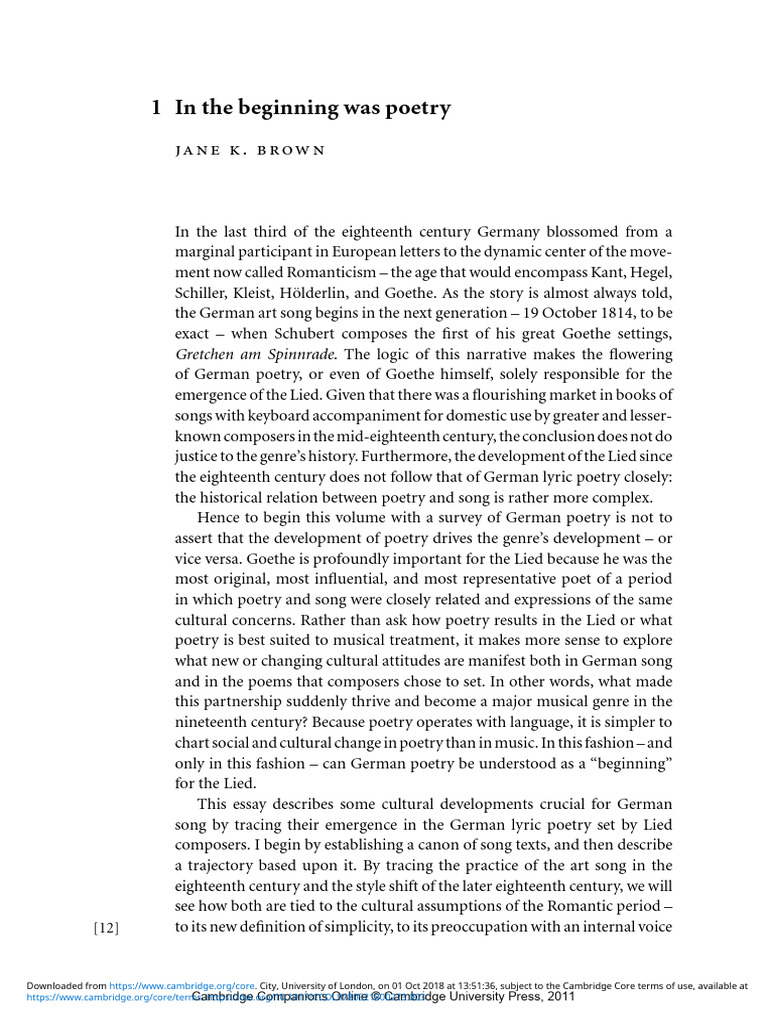 Brown, Jane. in The Beginning There Was Poetry | PDF | Poetry | Johann ...