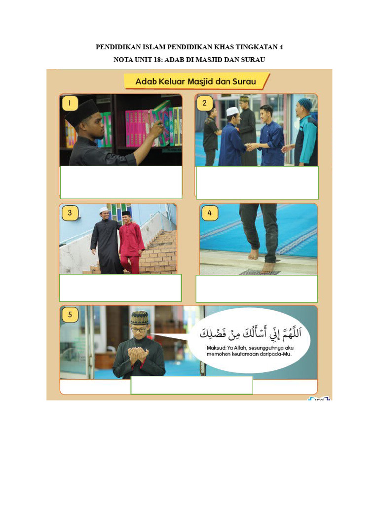 Pendidikan Islam Pendidikan Khas Tingkatan 1 Unit 15 Adab Masuk Ke ...