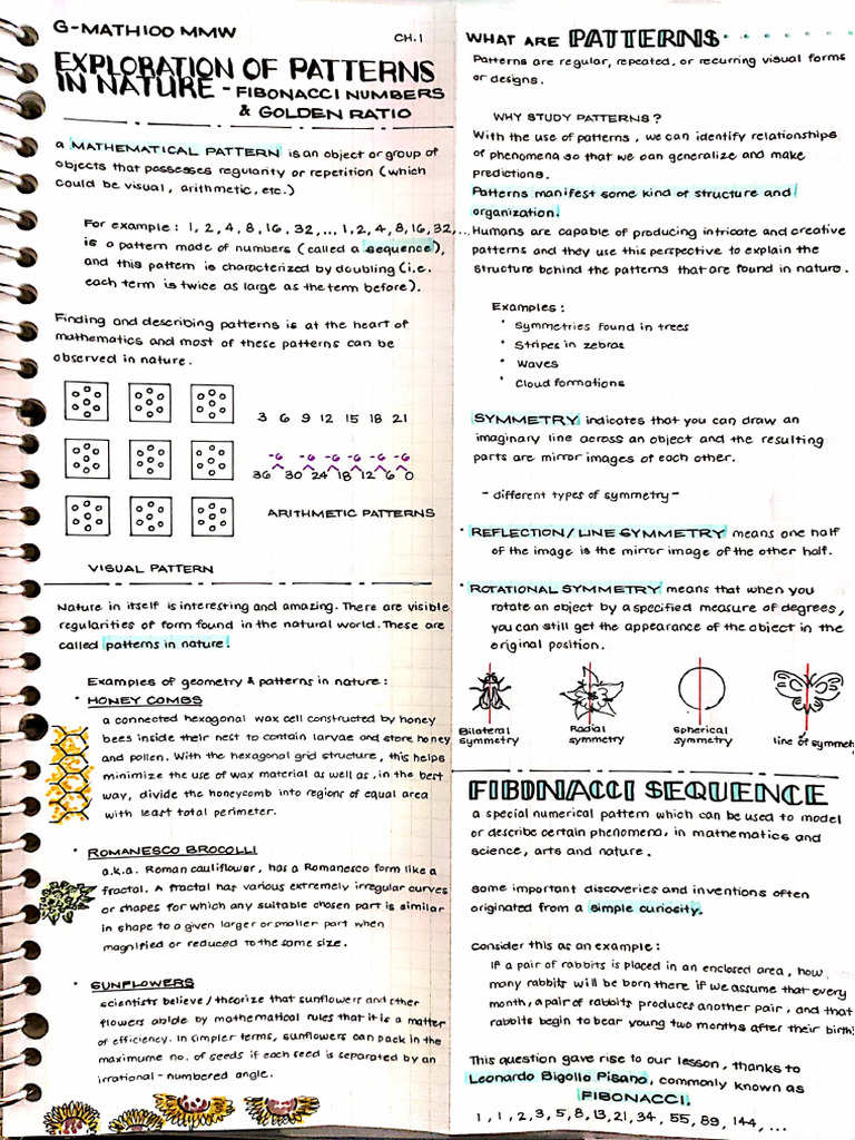 Exploration Of Patterns In Nature Fibonacci Numbers And Golden Ratio Pdf