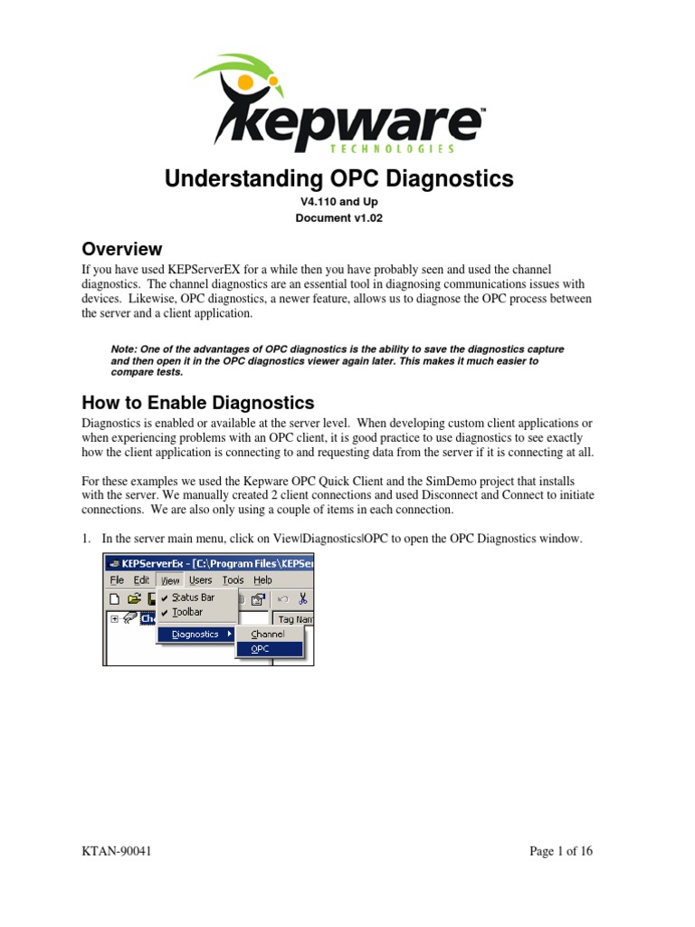 Understanding OPC Diagnostics | PDF | Server (Computing) | Cache ...