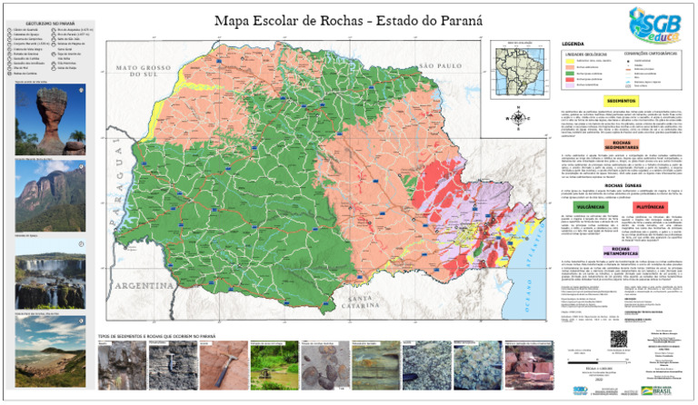 Mapa de Rocha Do Parana | Download grátis PDF | Petrologia | Natureza