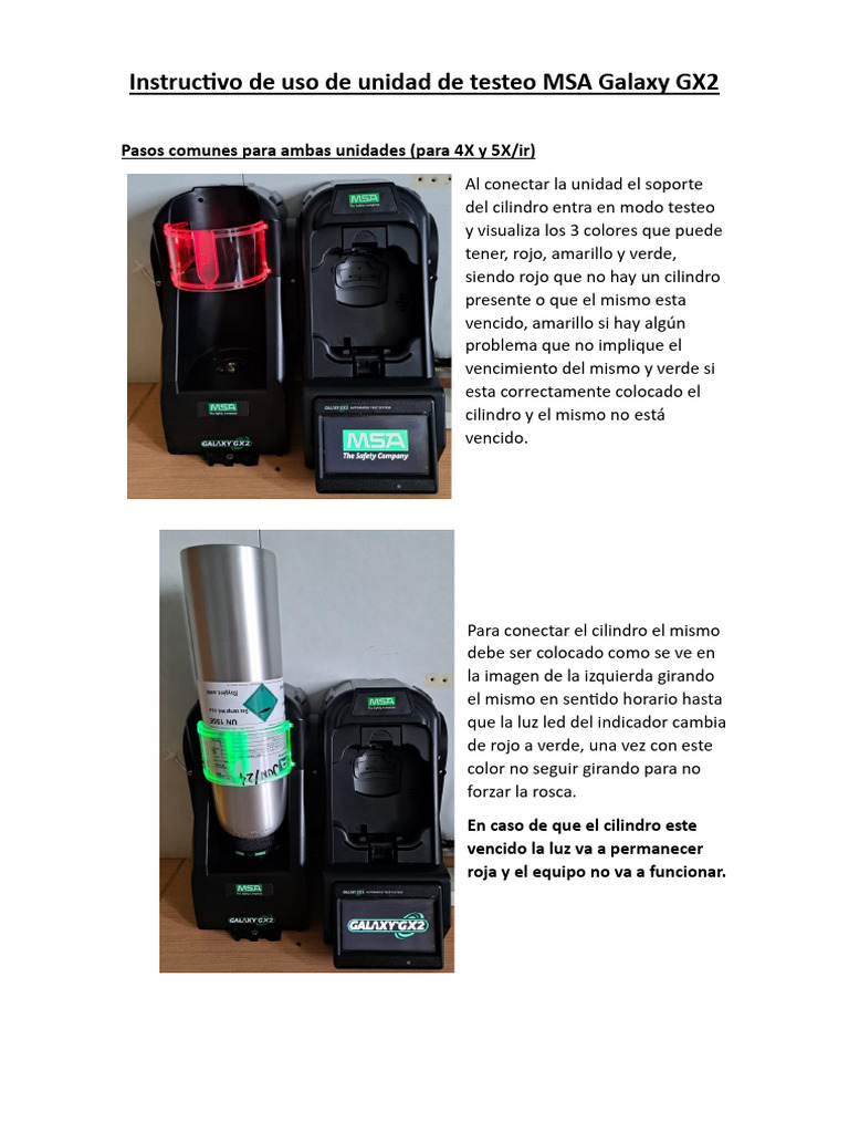 Instructivo MSA Galaxy GX2 | PDF