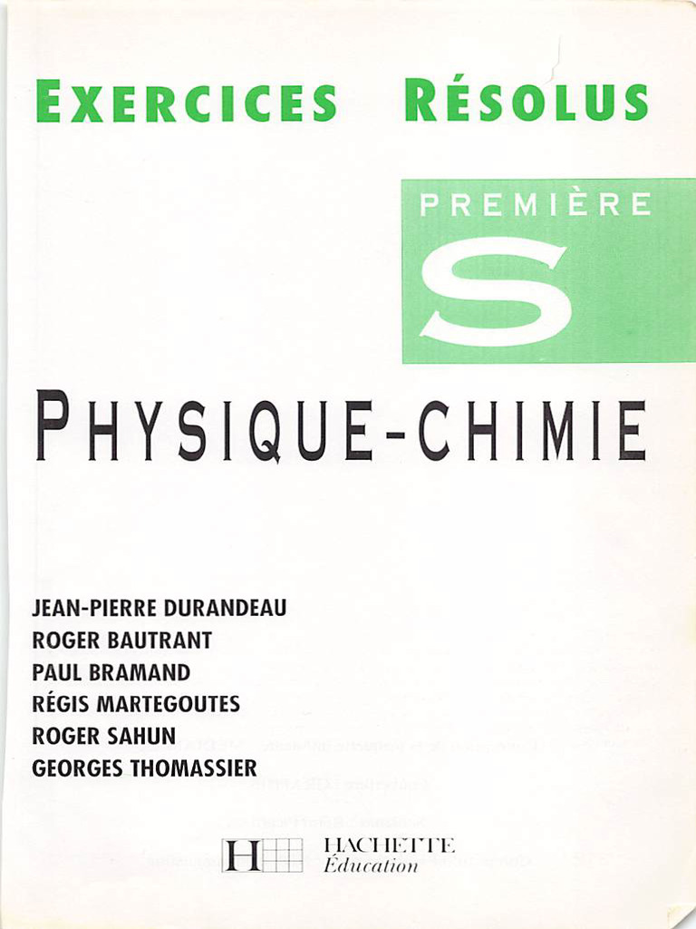 Physique-Chimie 1ère S. Exercices Résolus (1994) | PDF