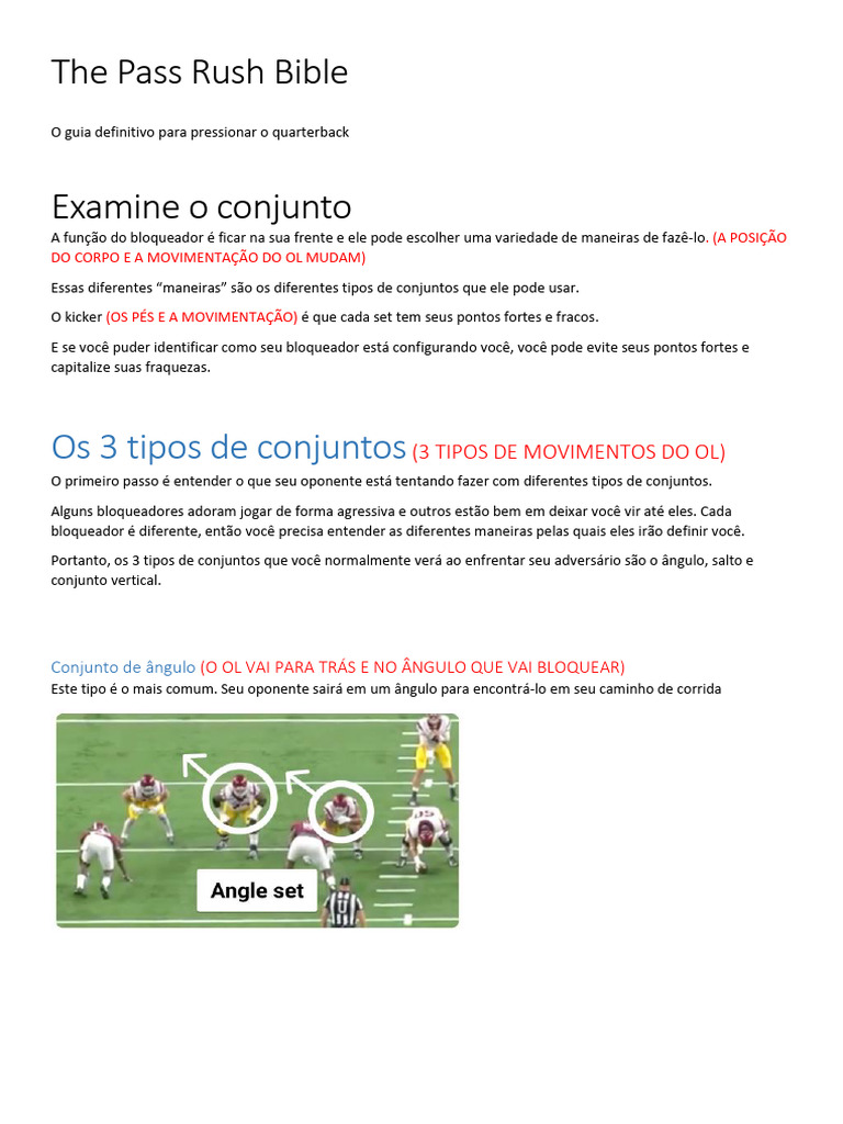 Estratégias de Pass Rush para Quarterbacks | PDF