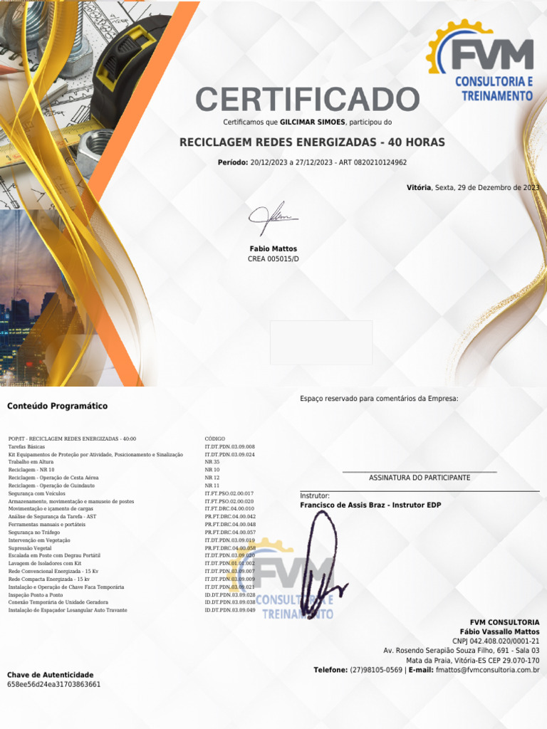 Certificados Certificado 658ee574ca7431703863668 | PDF