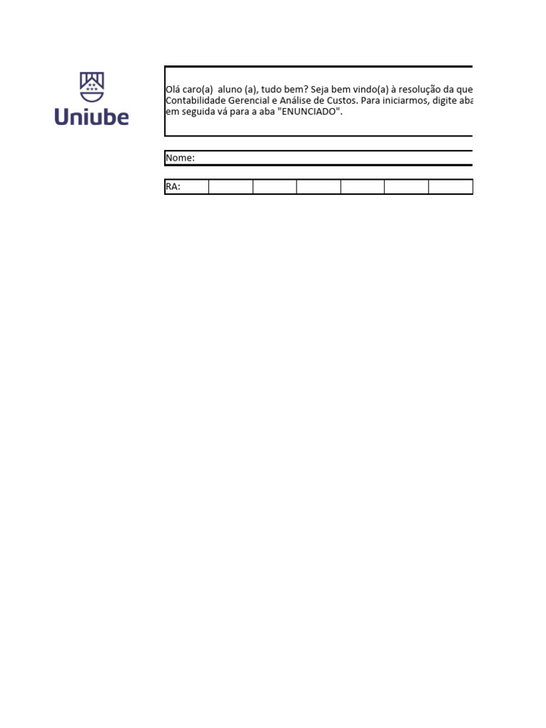 Questão Aberta - Contabilidade Gerencial e Análise de Custos | PDF Questão Aberta - Contabilidade Gerencial e Análise de Custos | PDF