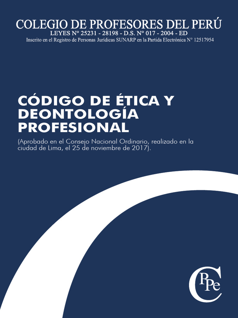 Código de Ética del Colegio de Profesores | PDF | Apelación | Ética ...