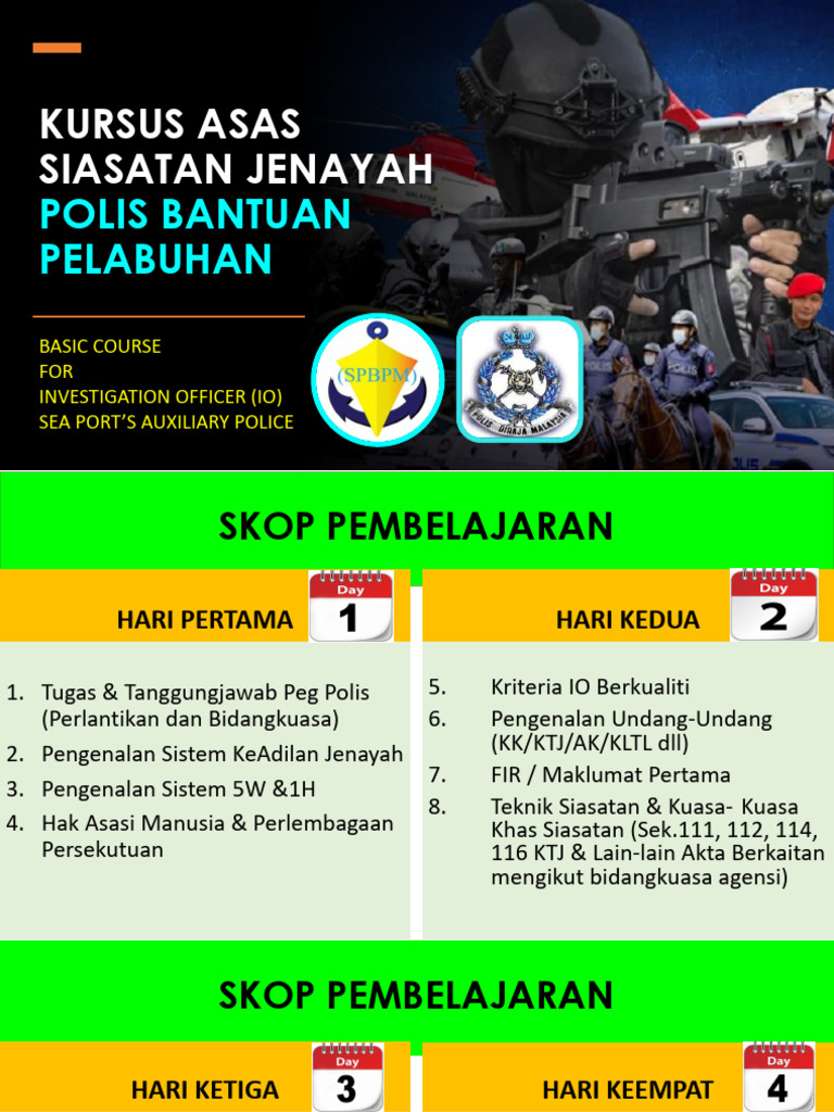 Kursus Asas Pegawai Penyiasat - Basic Io Course | PDF