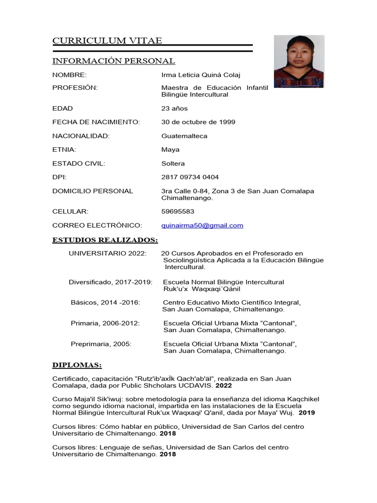 CURRICULUM VITAE IRMA Del Año 2023. CORREGIDO | PDF