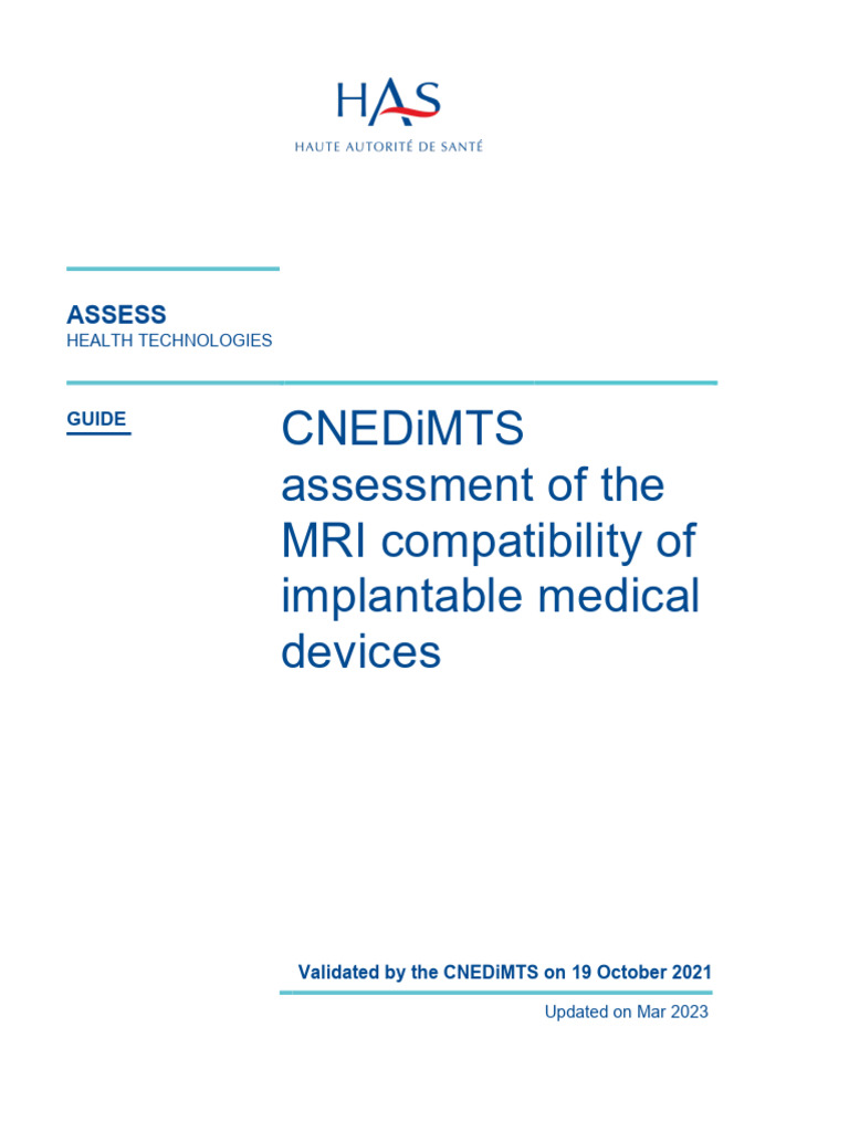 Cnedimts Assessment of The MRI Compatibility of Implantable Medical ...