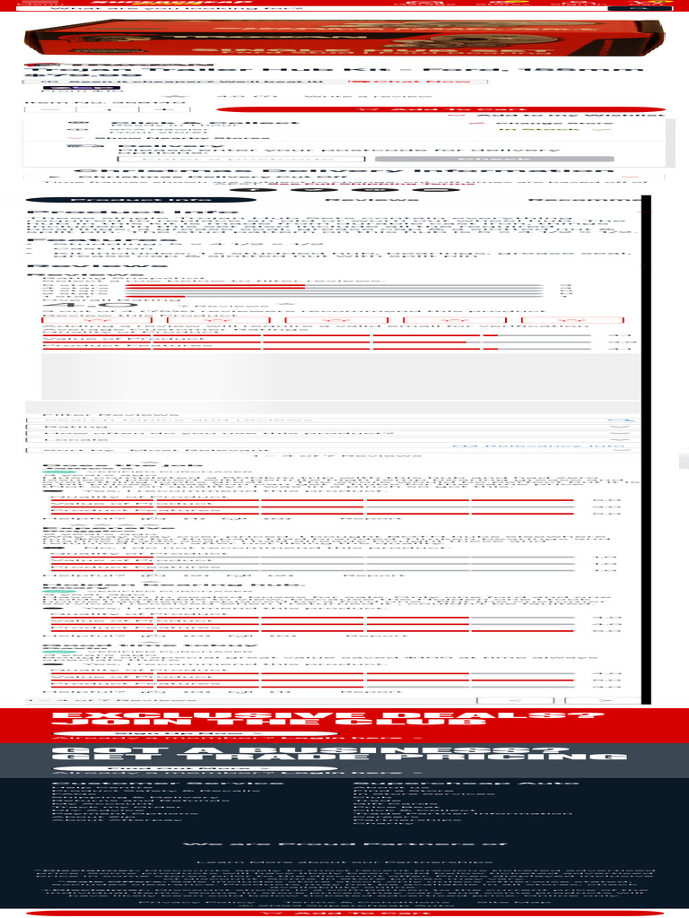 Trojan Trailer Hub Kit - Ford, 155mm Supercheap Auto | PDF | Discounts And Allowances | Service ...