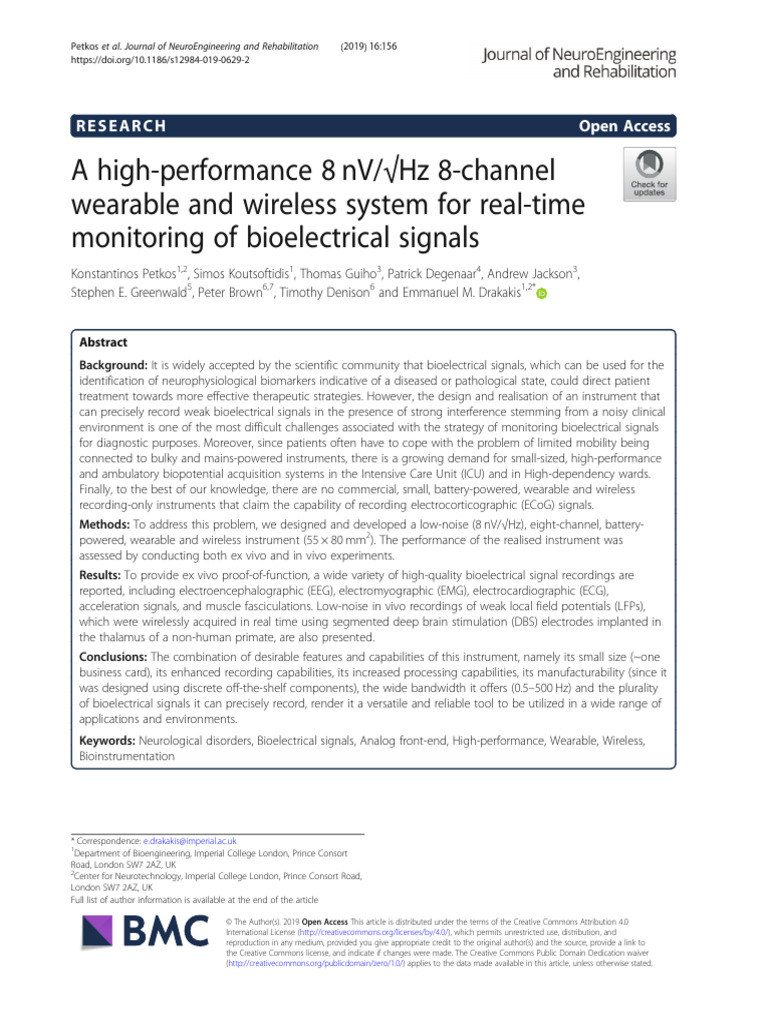 A High-Performance 8 NV - HZ 8-Channel Wearable and Wireless System For Real-Time Monitoring of ...