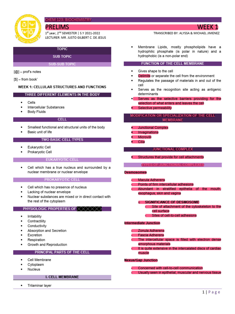 Biochem Prelims | PDF