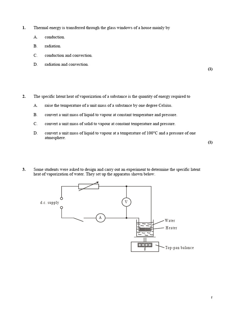 Topic 3 Thermal Physics Questions | PDF