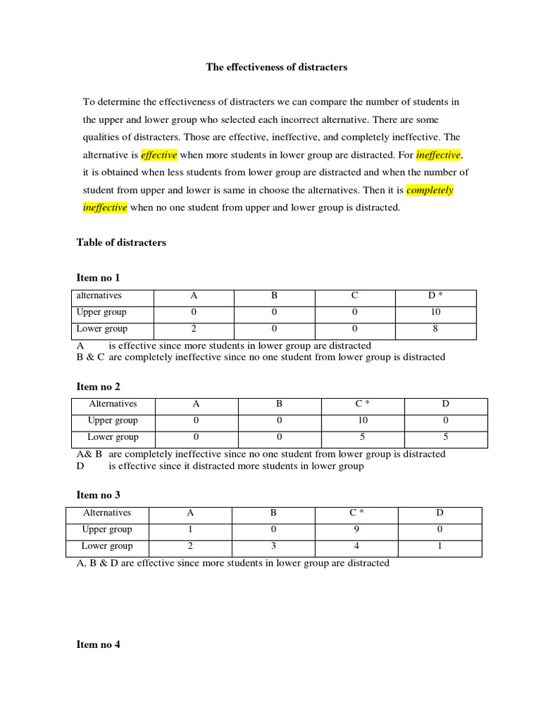 The Effectiveness of Distracter | PDF