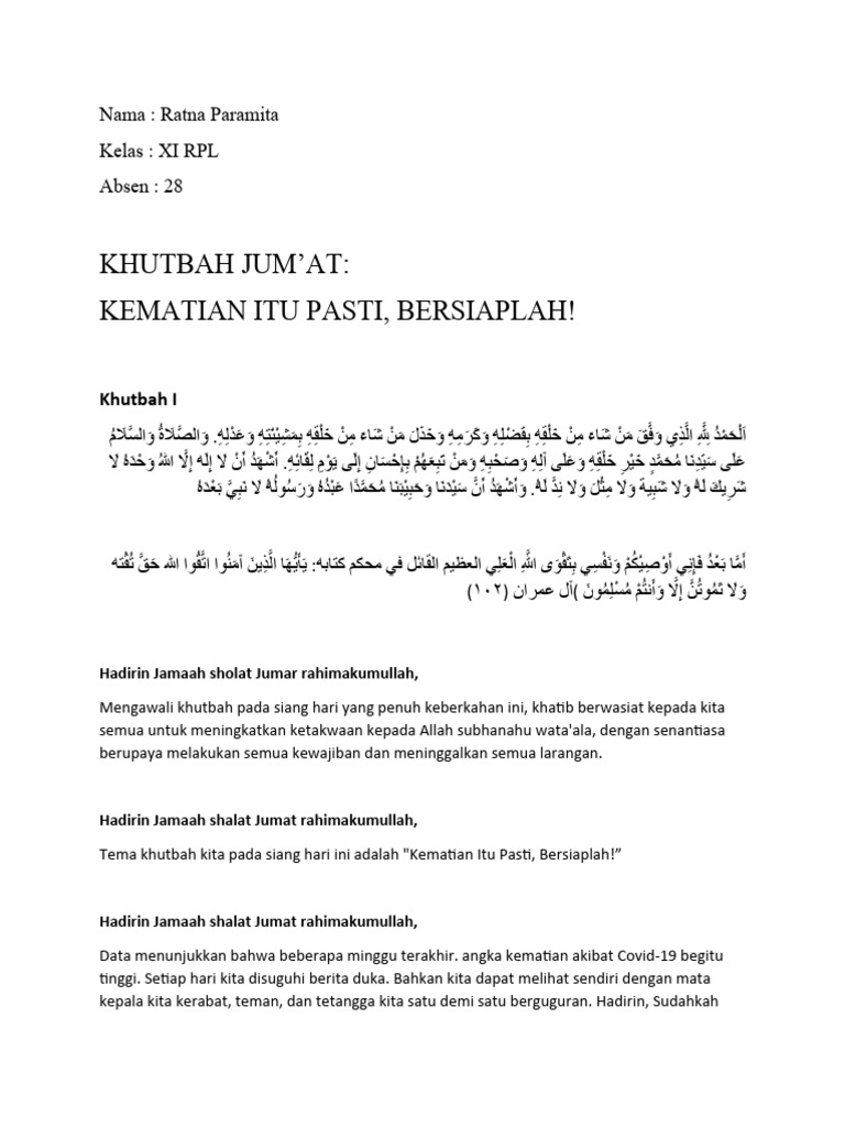 Khutbah Jum | PDF