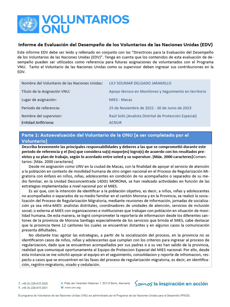Performance Assessment Report Template ESP | PDF | Evaluación ...