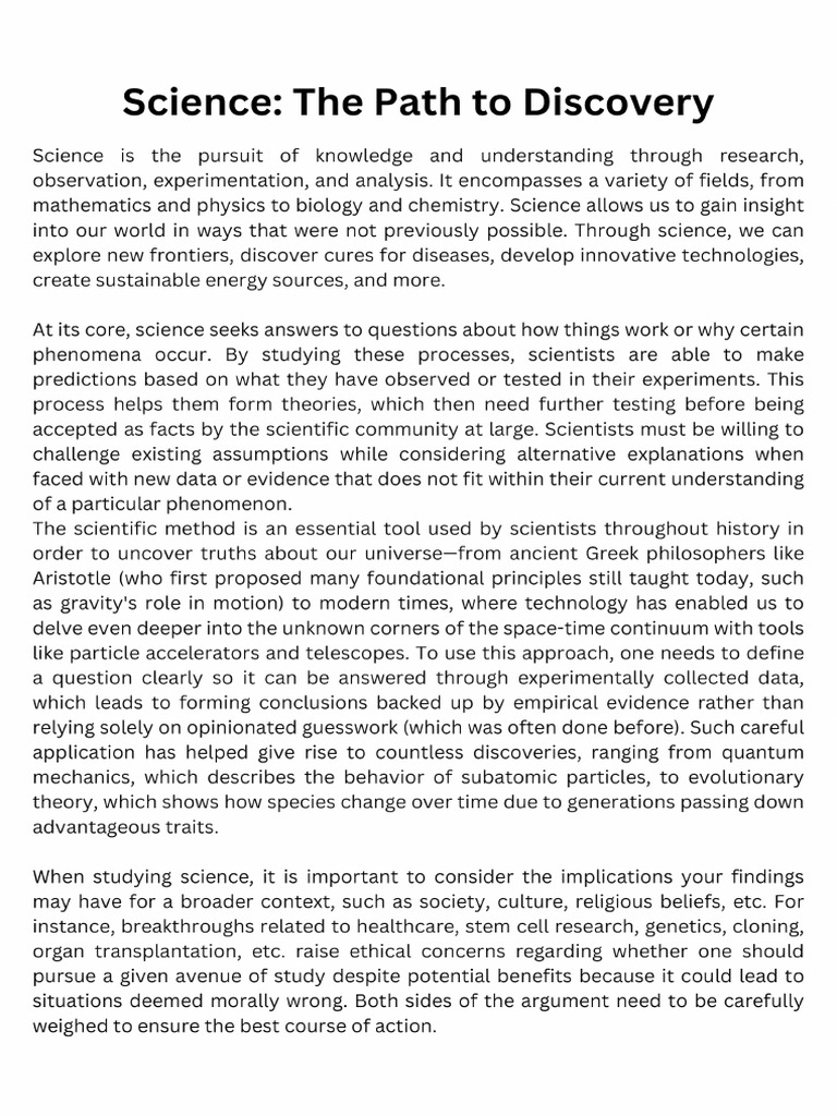Science The Path To Discovery | PDF