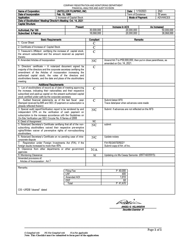 Checklist - 2023-01-10 | PDF