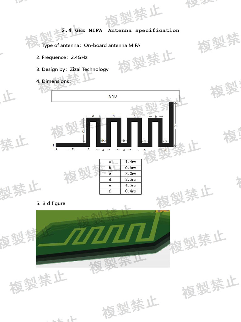 2.4 GHZ Mifa Antenna Specification | PDF
