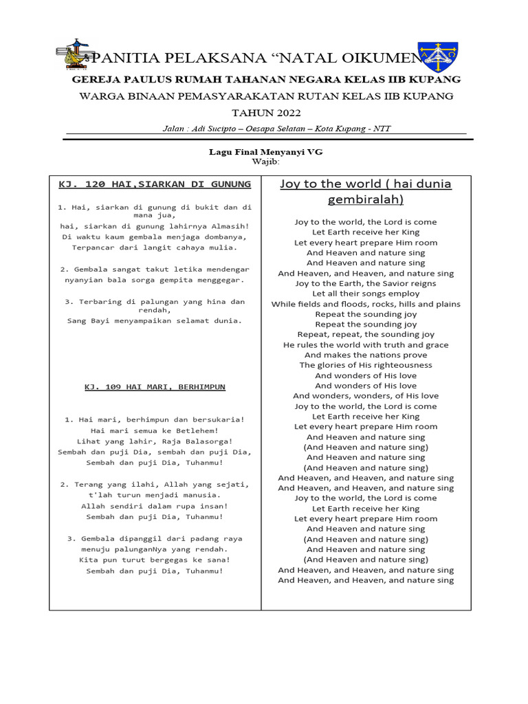 Lirik FINAL Lomba VG | PDF