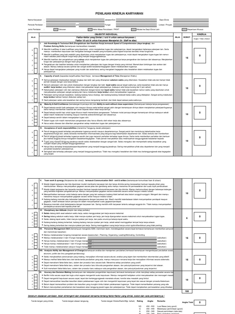 PA-Form Manajerial | PDF