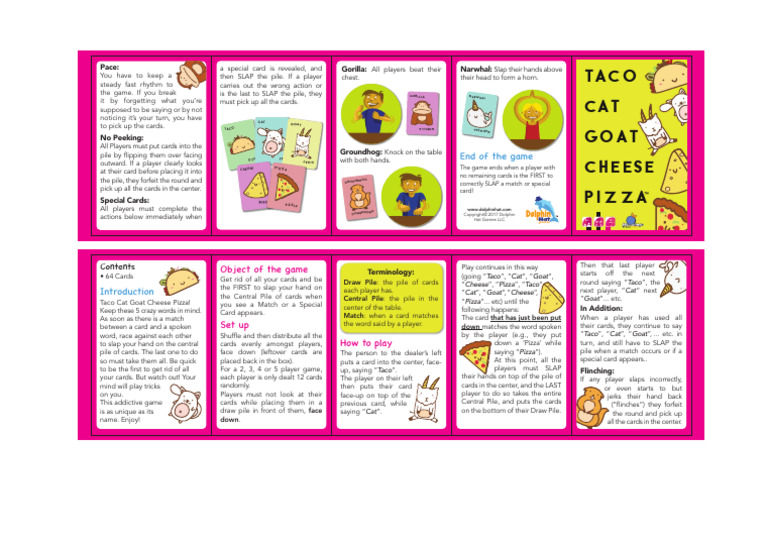 23 Taco Cat Goat Cheese Pizza Rulebook | PDF