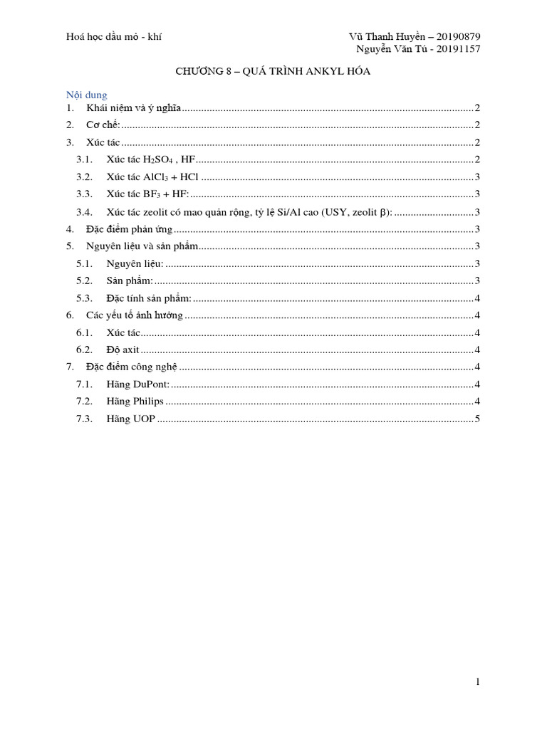 CHƯƠNG 8 Ankyl Hóa | PDF