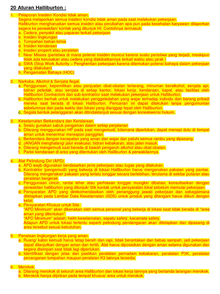 Materi 20 Aturan Halliburton | PDF
