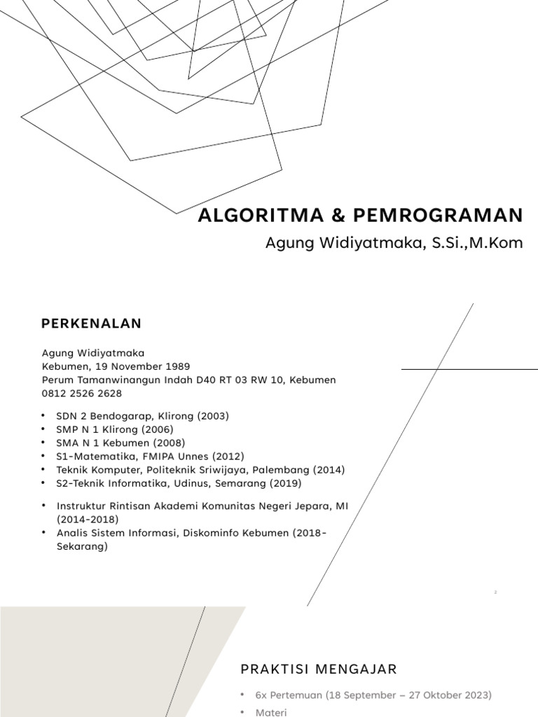 Pertemuan 1 Algoritma Dan Notasi Algoritmik | PDF Pertemuan 1 Algoritma Dan Notasi Algoritmik | PDF