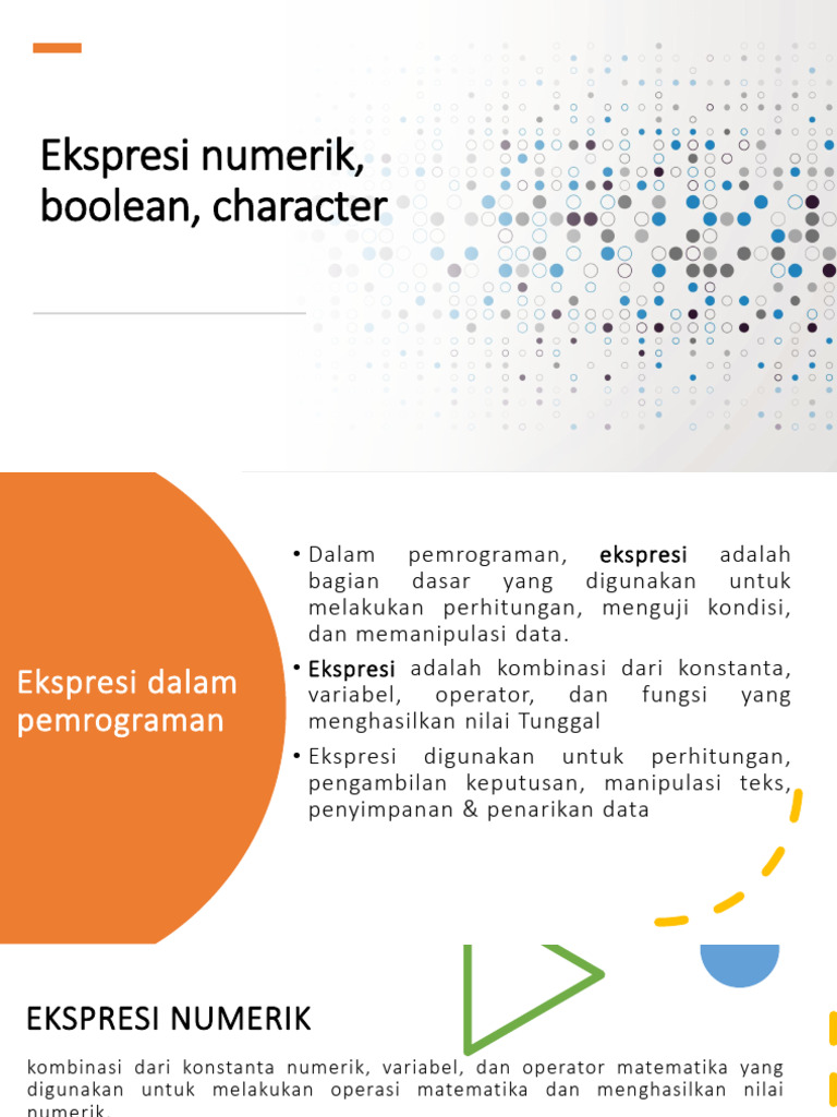 Pertemuan 3 Ekspresi Numerik, Boolean, Character | PDF