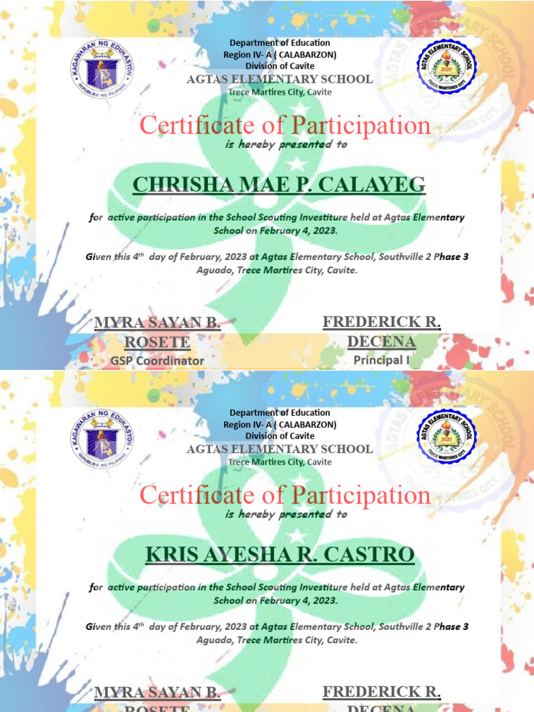 GSP Certificate GIRL | PDF