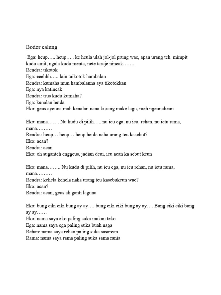 Bodor Calung | PDF