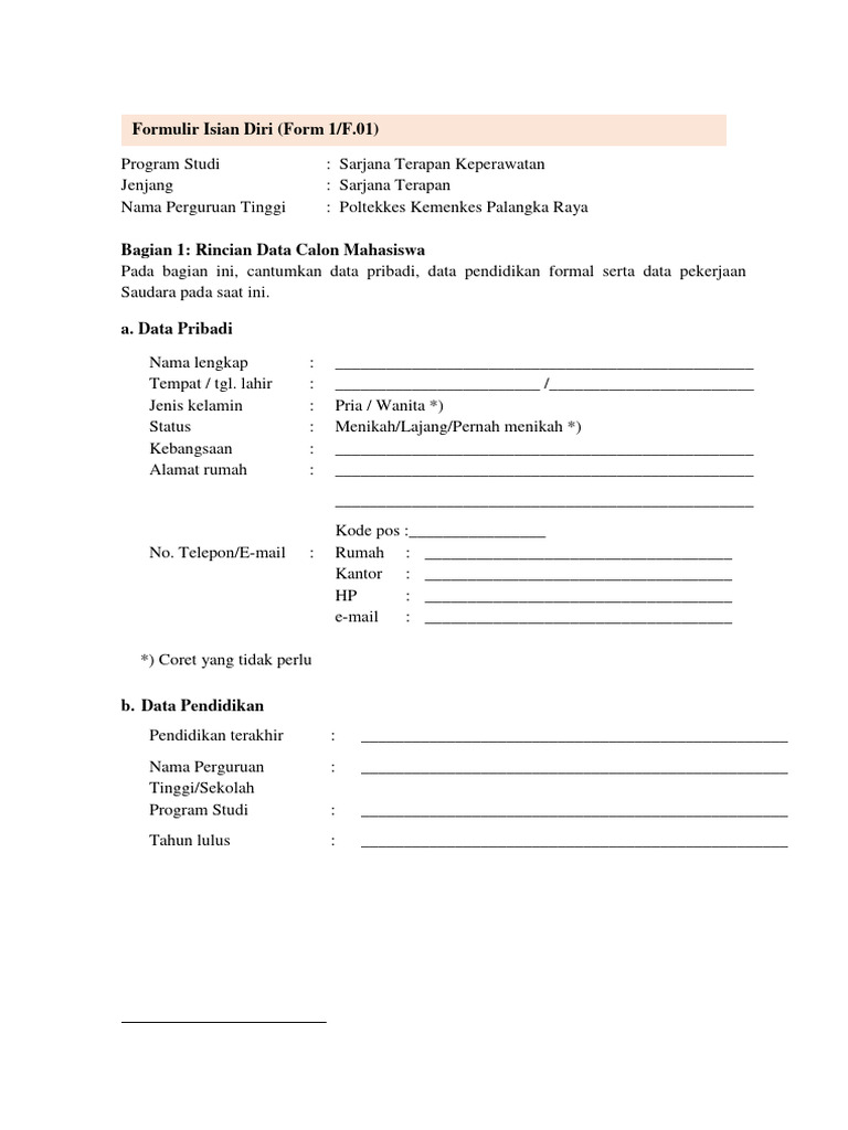 F1 - Isian Data Mahasiswa (IDM) | PDF | Kesehatan Holistik