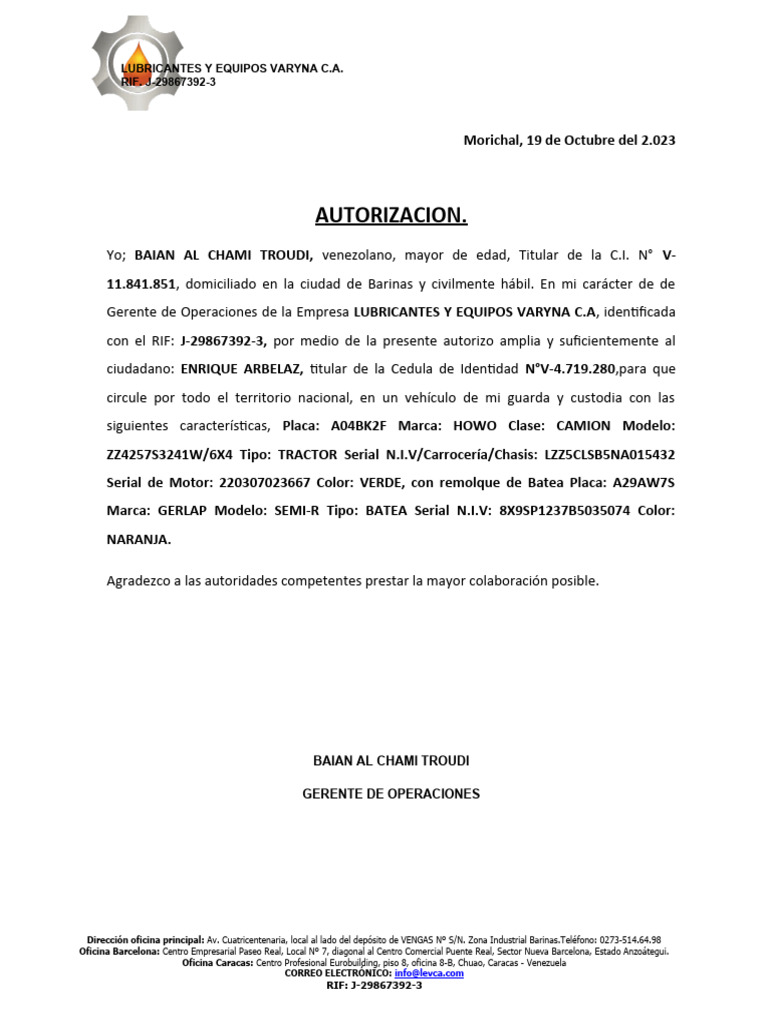 2-CHUTO CON BATEA Lubricantes Varyna | PDF | Vehículos terrestres ...