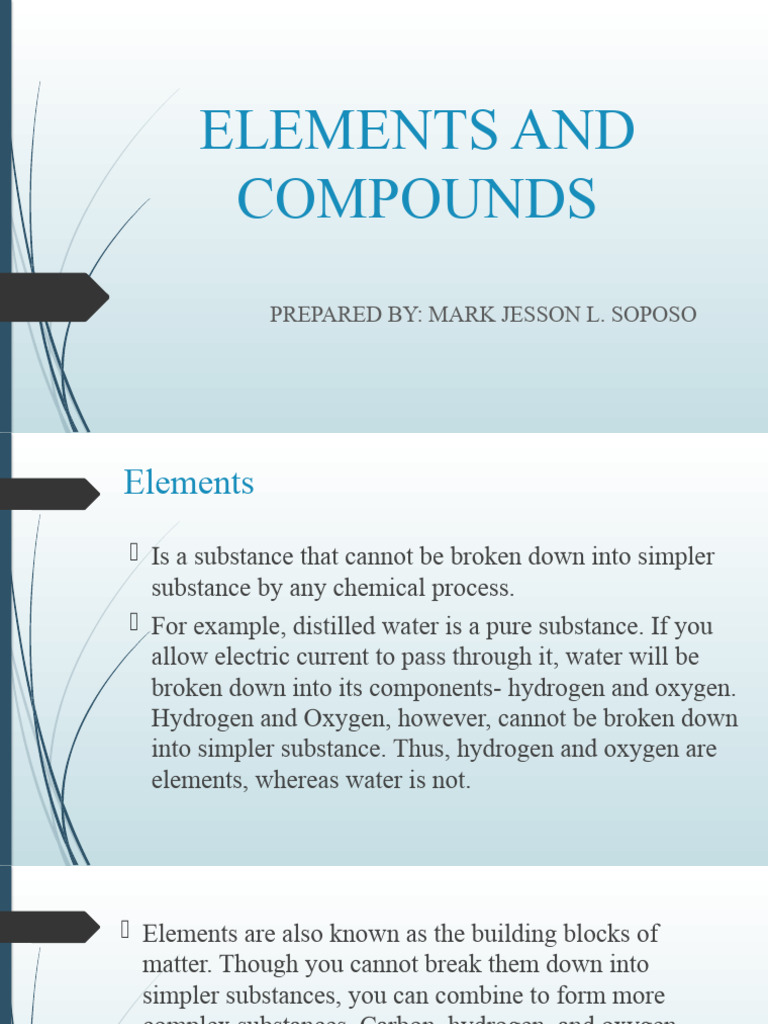 Elements and Compounds | PDF | Science & Mathematics