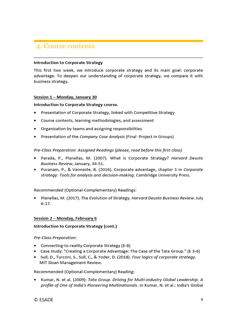 Syllabus CorporateStrategy | PDF | Strategic Management | Entrepreneurship